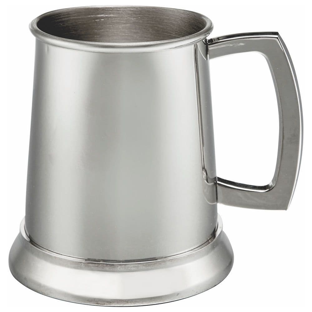 Satin Bandless Stainless Steel Tankard 1 pint / 1/2 pint options