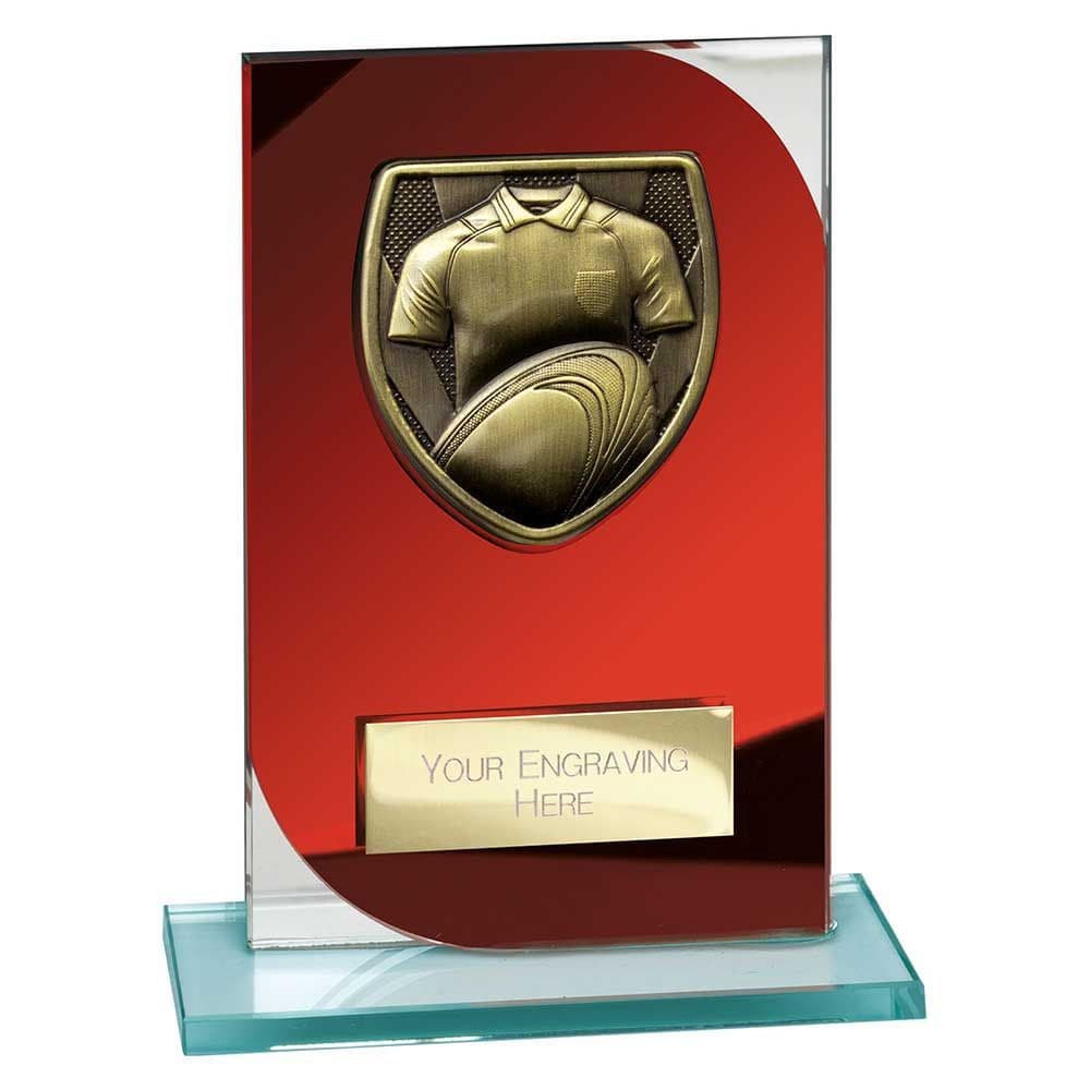 Seismic Cobra Rugby Red & Silver Glass Award