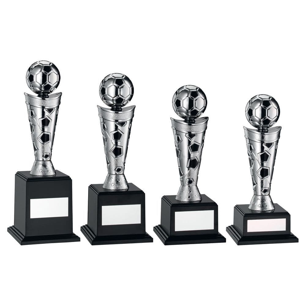 Silver/Black Football Tower Trophy on Base