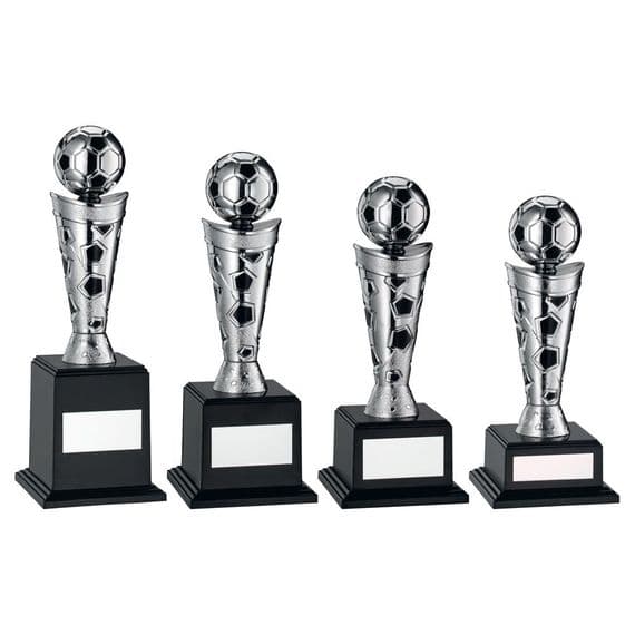 Silver/Black Football Tower Trophy on Base