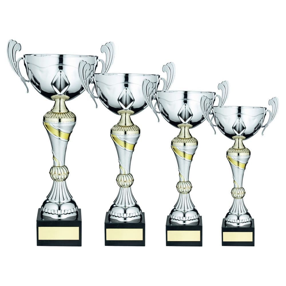 Silver/Gold Adorned Trophy Cup with Handles