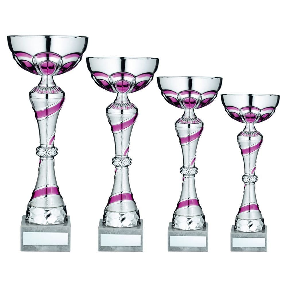 Silver/Pink Adorned Trophy Cup