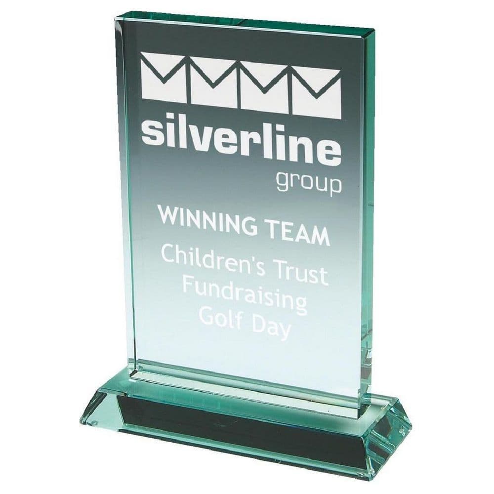 Silverline Premium Jade Glass Block Award - 120mm (4.75") (15mm thick ...