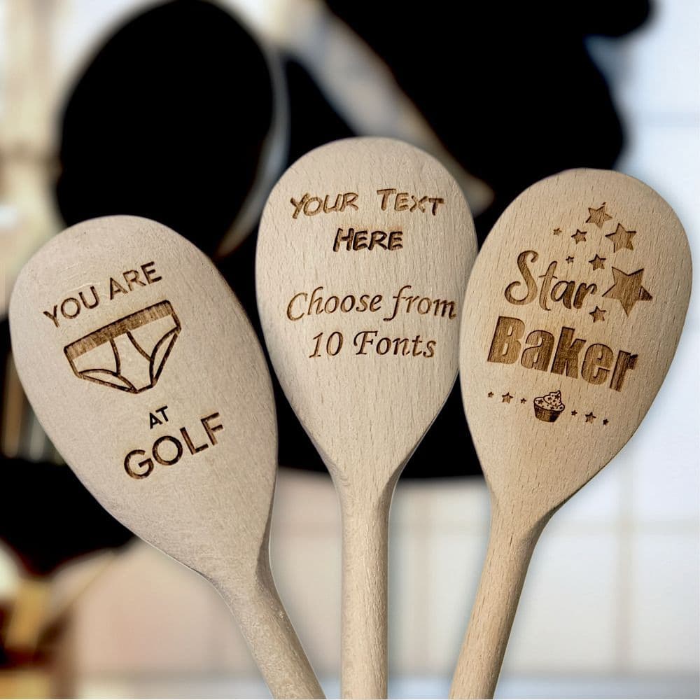Star Baker Wooden Spoon Laser Engraved 300mm (12") | TrophyMaster UK