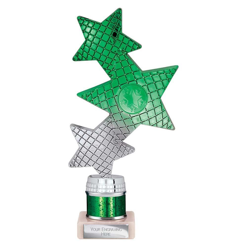 Trinity Star Multisport Tube Trophy Green & Silver