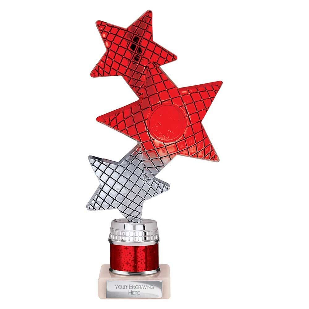 Trinity Star Multisport Tube Trophy Red & Silver