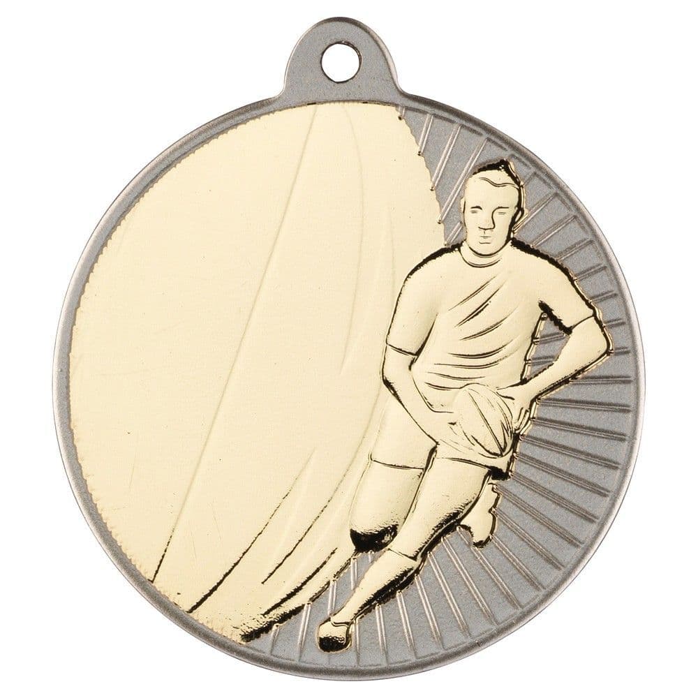 Two Tone Rugby 50mm Medal | TrophyMaster UK