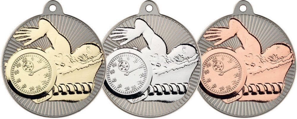 Two Tone Swimming 50mm Medal | TrophyMaster UK