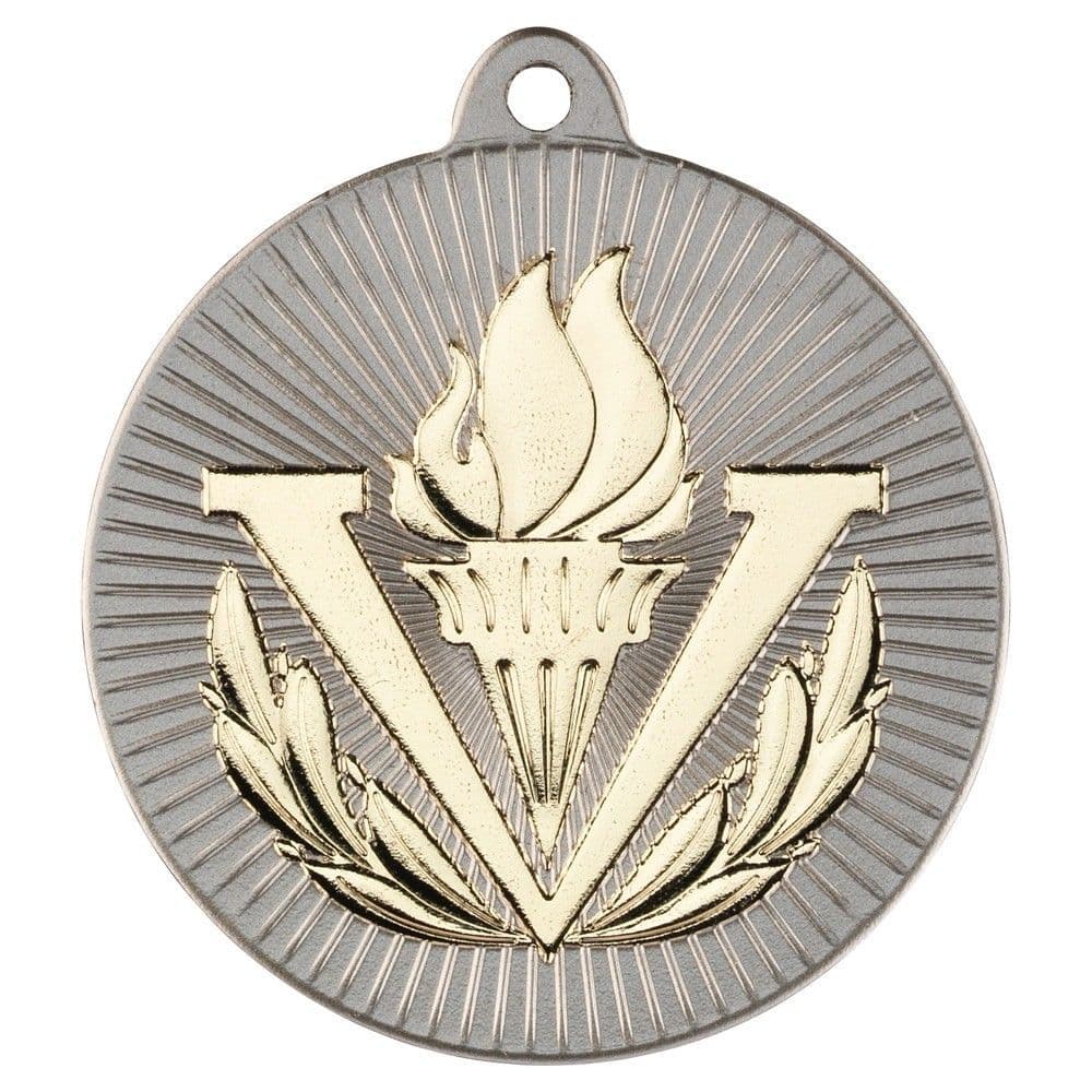 Two Tone Victory Torch 50mm Medal | TrophyMaster UK