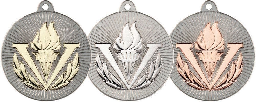 Two Tone Victory Torch 50mm Medal | TrophyMaster UK