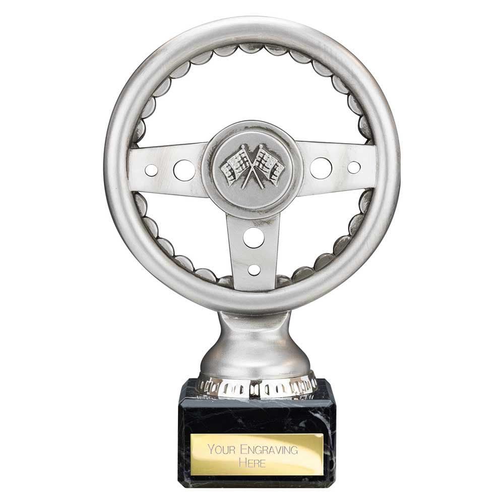 Velocity Steering Wheel Award Antique Silver