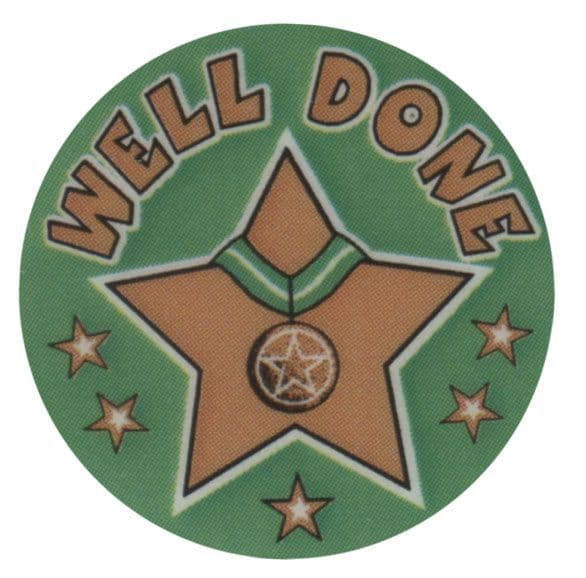 Well Done Star Vinyl 25mm Flat Centre - 5pcs