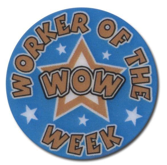Worker Of The Week Vinyl 25mm Flat Centre - 5pcs