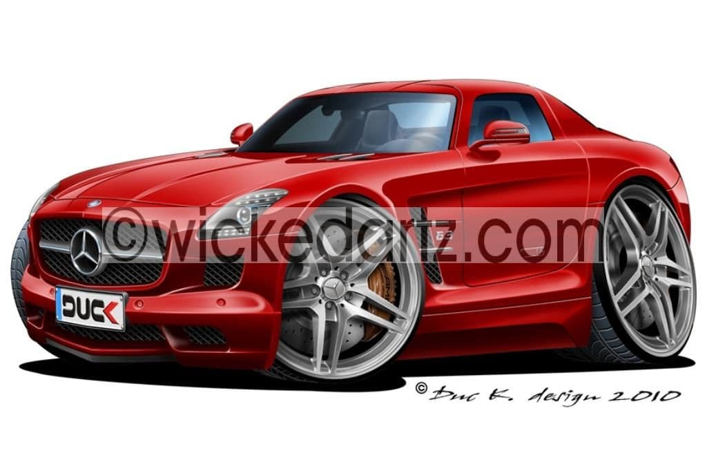 Blood Red Car Cartoon