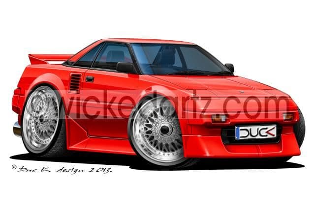 Toyota MR2 MK1 Red DK Items from 9 50