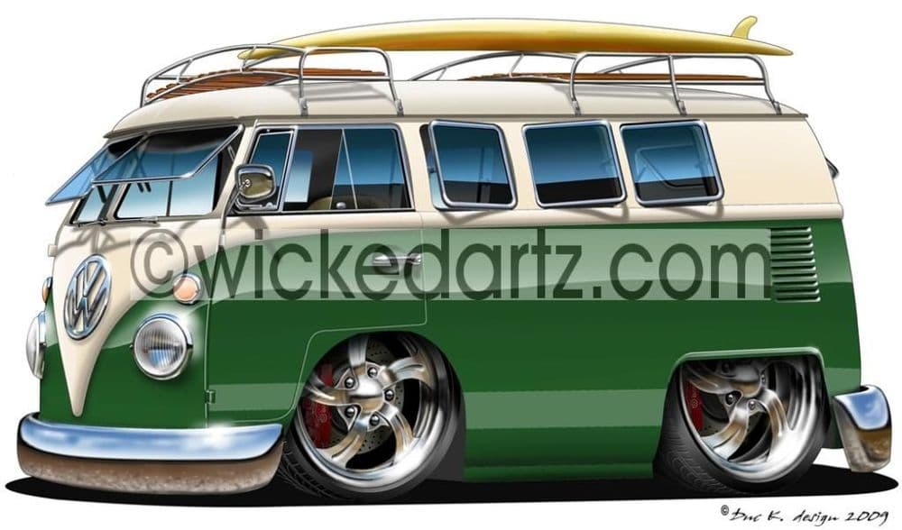 VW Camper Splitty Green/White DK Items from 9 50