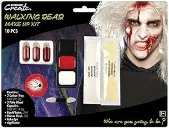 Halloween Adult Walking Dead 10 Piece Make Up Kit