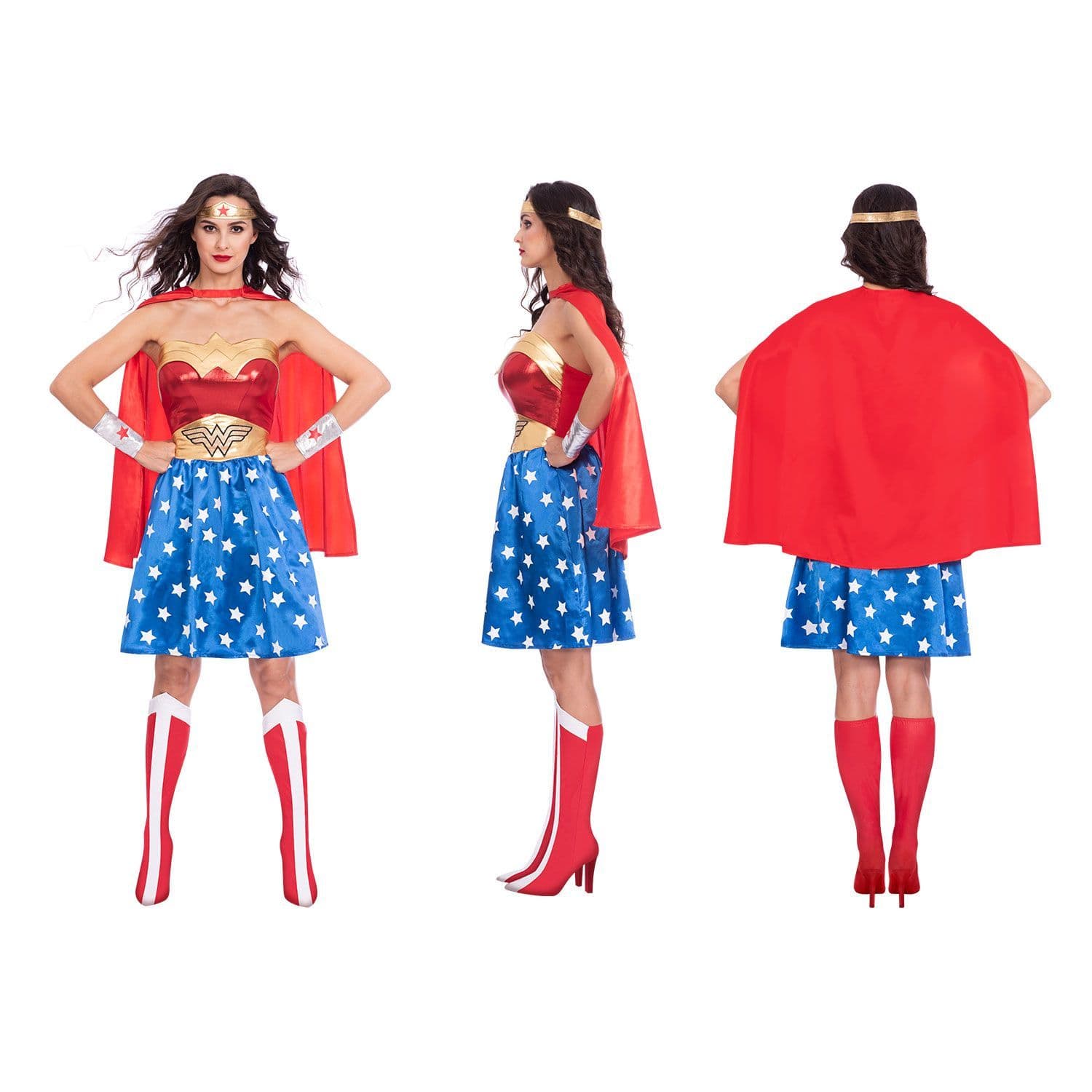 Ladies Wonder Woman Costume DC Comics Superhero Fancy Dress Outfit