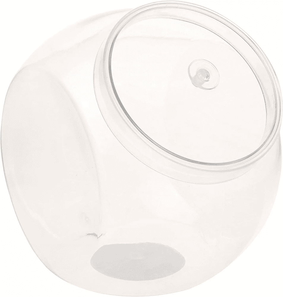 Round Plastic Clear Angled Container with Lid