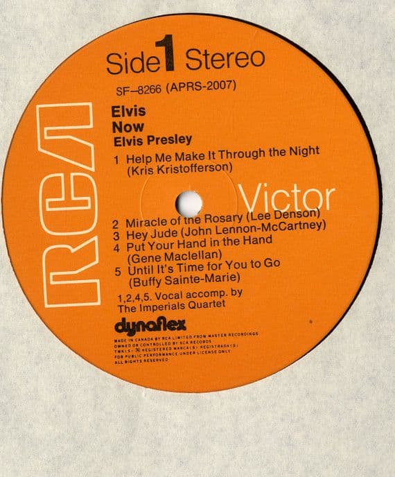 Elvis Presley - Elvis Now SF 8266 Canada Pressed Vinyl - M-/Ex