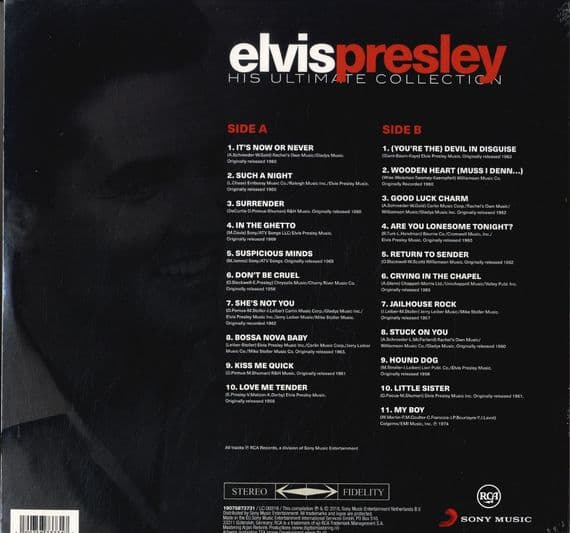 Elvis Presley - EU RCA/Sony - His Ultimate Collection - New/Sealed - 21 ...