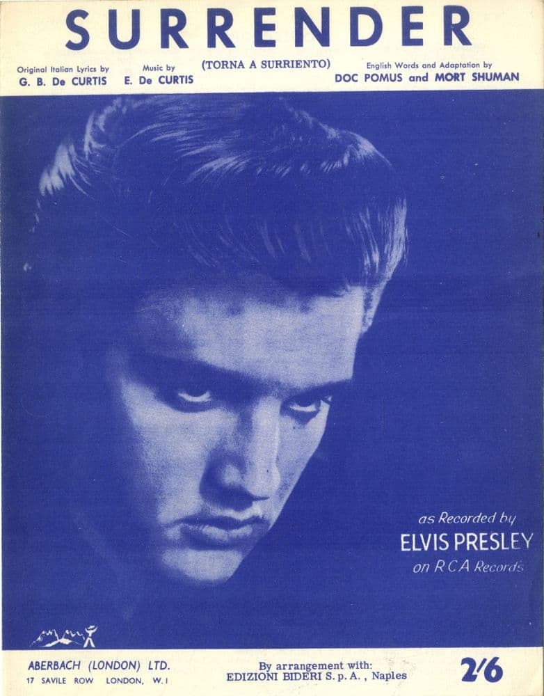 Elvis Presley - Sheet Music - Surrender - Mint
