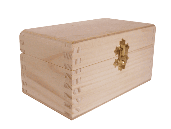 Pine Wood 2 Compartment Tea Box With Clasp