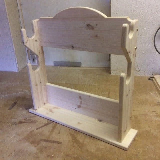 Air Rifle Gun Rack for 2 guns with bottom shelf Free Standing Or Wall ...