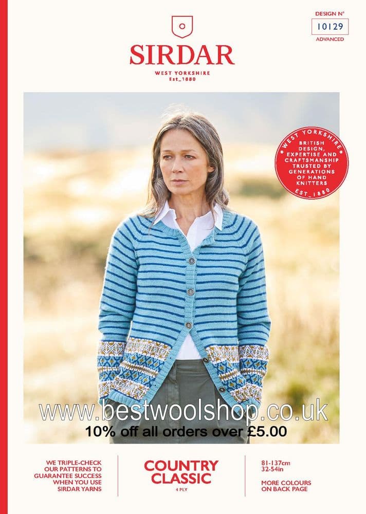 10129 SIRDAR COUNTRY CLASSIC 4 PLY FAIRISLE CARDIGAN KNITTING PATTERN ...