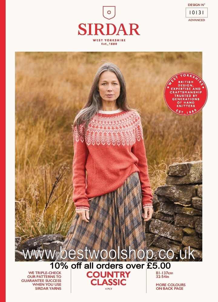 10131 PDF SIRDAR COUNTRY CLASSIC 4PLY SWEATER KNITTING PATTERN 32"- 54"