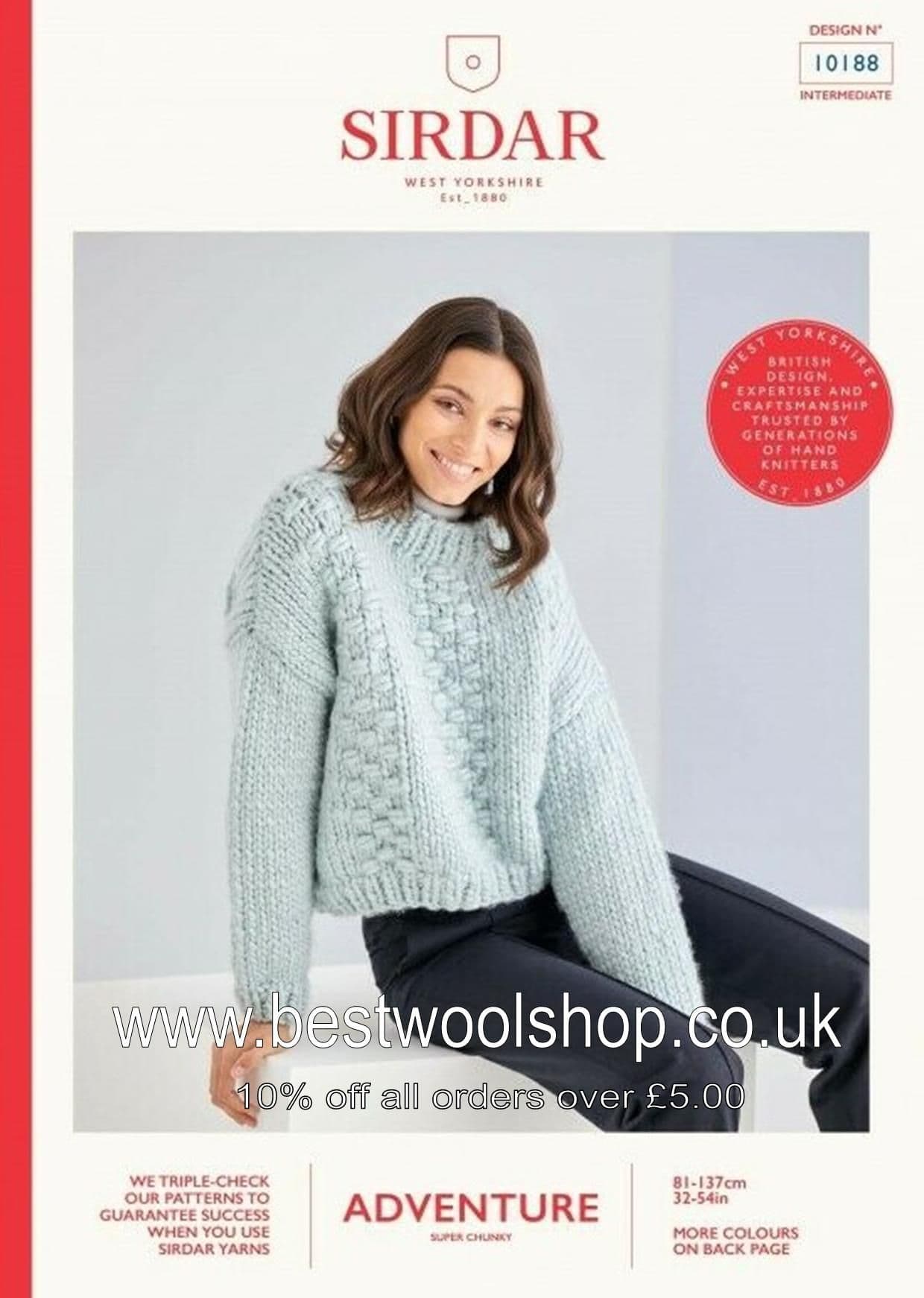 10188 PDF SIRDAR ADVENTURE SUPER CHUNKY JUMPER KNITTING PATTERN 32"- 54"
