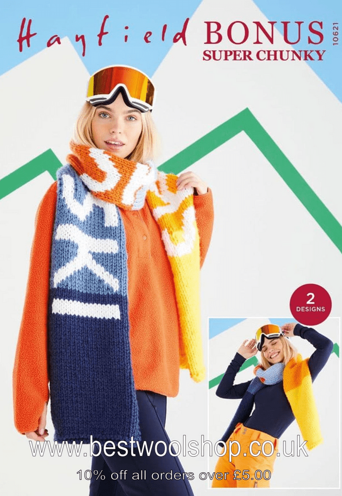 10621 PDF HAYFIELD BONUS SUPER CHUNKY SCARF KNITTING PATTERN