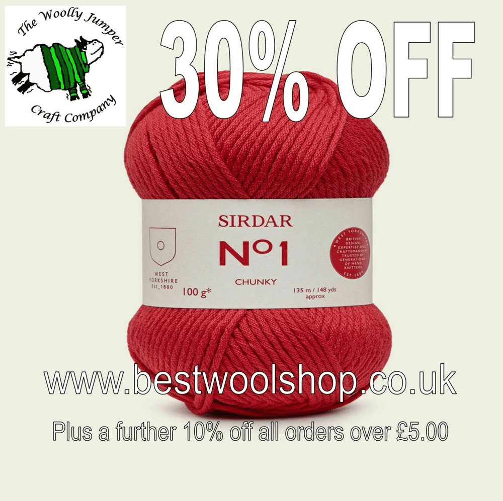 214 SCARLET - SIRDAR NO 1 CHUNKY KNITTING & CROCHET YARN