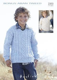 HAYFIELD BONUS ARAN WITH WOOL 400G YARN & PATTERNS