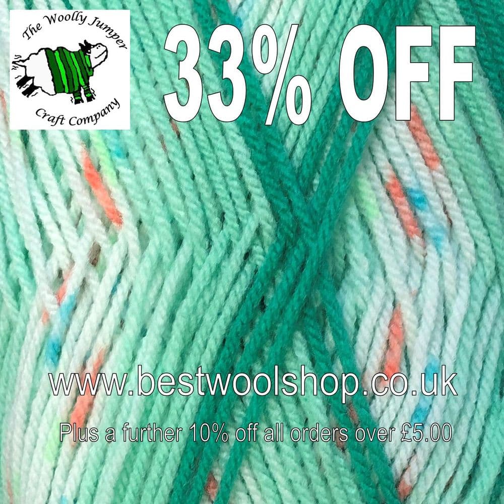 293 - GREEN MIX - HAYFIELD FANTASY DK SELF PATTERNING KNITTING YARN ...