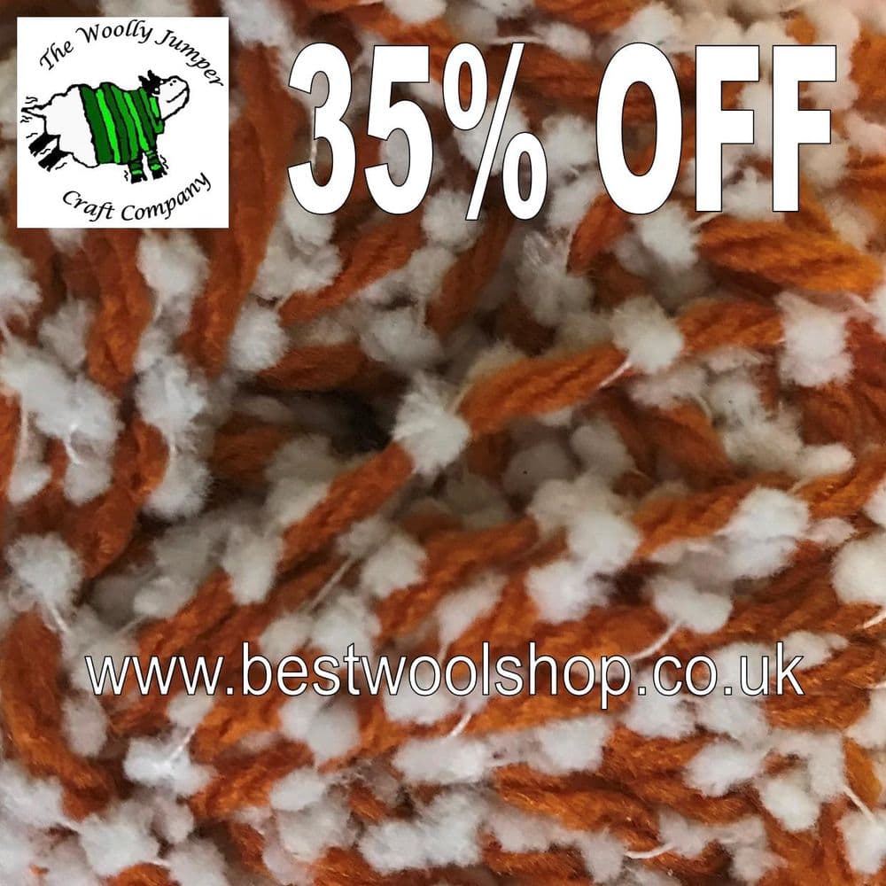 342 - DOTTY ORANGE - SIRDAR SNUGGLY SNOWDROPS CHUNKY KNITTING YARN - 35 OFF