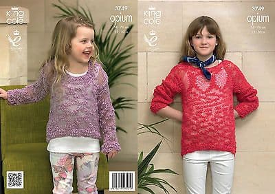 3749 - KING COLE OPIUM CHUNKY SWEATER KNITTING PATTERN - TO FIT AGE 2 ...