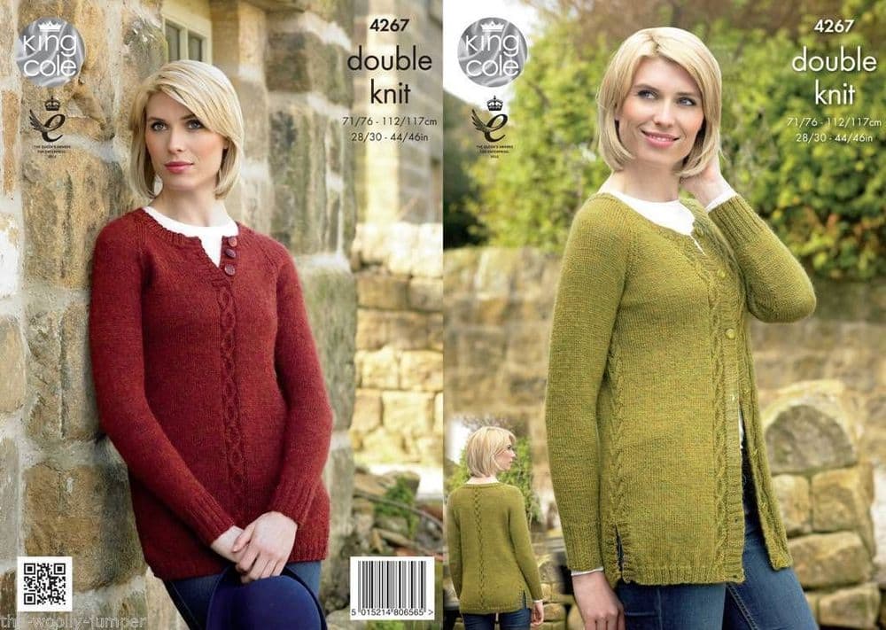 4267 - KING COLE PANACHE DK TUNIC & CARDIGAN KNITTING PATTERN - TO FIT ...
