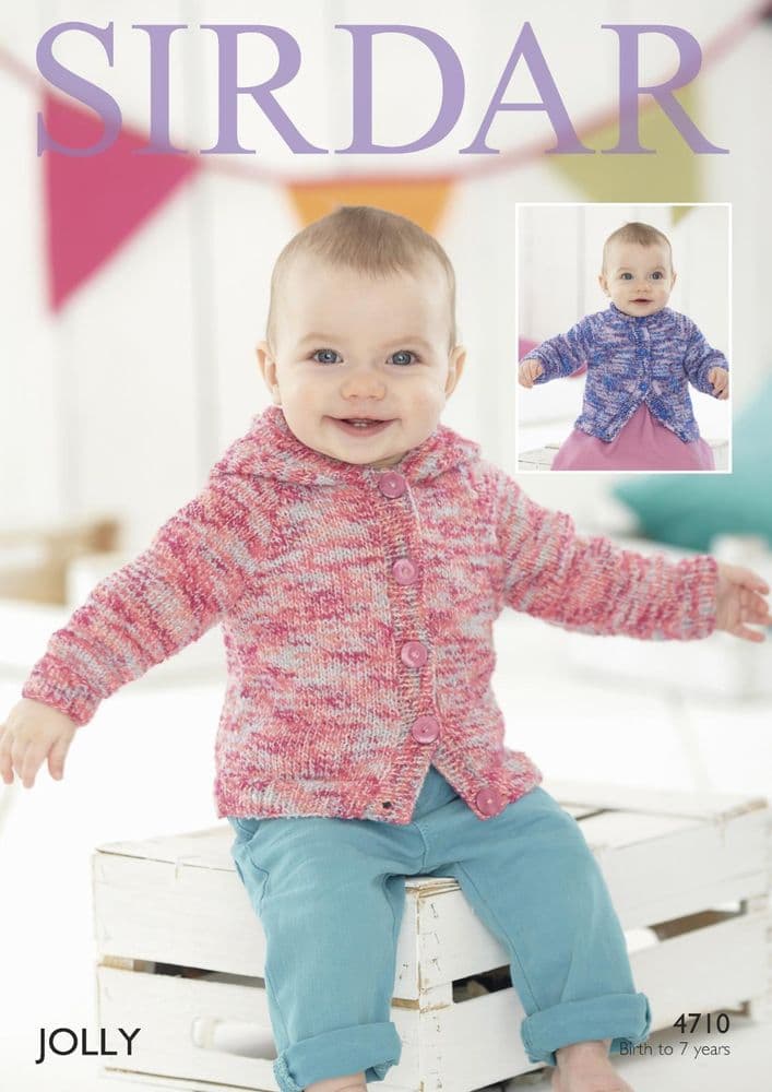 4710 SIRDAR SNUGGLY JOLLY DK CARDIGAN KNITTING PATTERN - TO FIT BIRTH ...