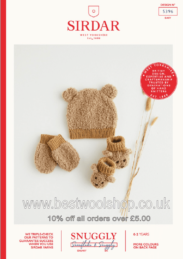 5396 PDF SIRDAR SNUGGLY SNOWFLAKE CHUNKY HAT BOOTEES MITTENS KNITTING ...