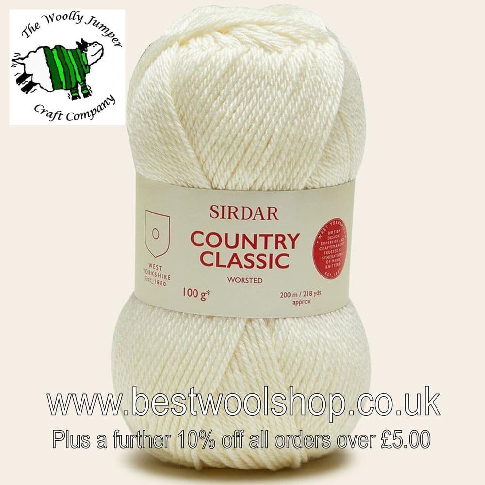 660 MILK - SIRDAR COUNTRY CLASSIC WORSTED ARAN KNITTING YARN 100G