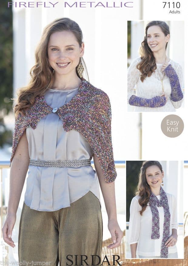 7110 SIRDAR FIREFLY METALLIC ACCESSORIES KNITTING PATTERN - ADULTS