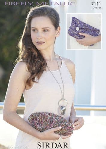 7111 SIRDAR FIREFLY LADDER YARN CLUTCH BAG KNITTING PATTERN