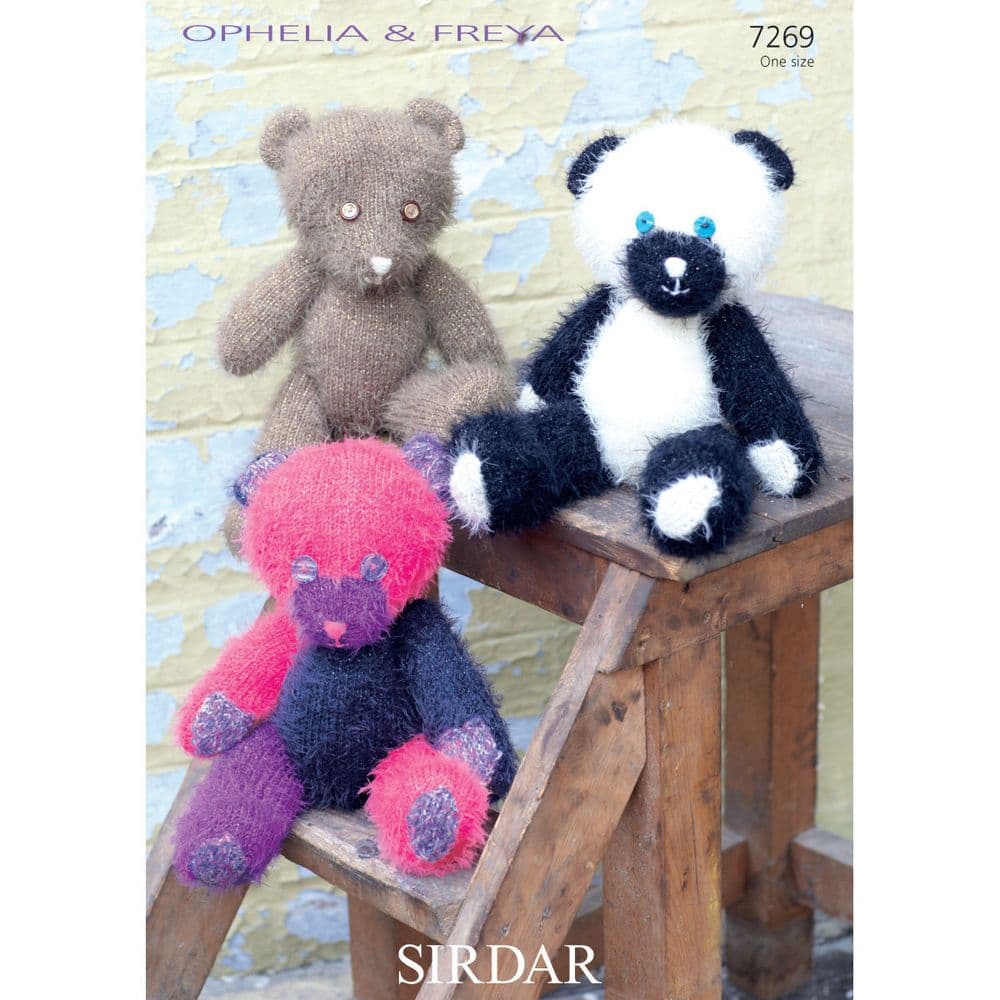 7269 SIRDAR OPHELIA & FREYA TEDDY BEAR KNITTING PATTERN - ONE SIZE