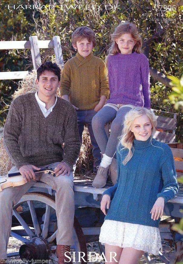 7396 SIRDAR HARRAP TWEED DK SWEATER KNITTING PATTERN - TO FIT CHEST 24 ...