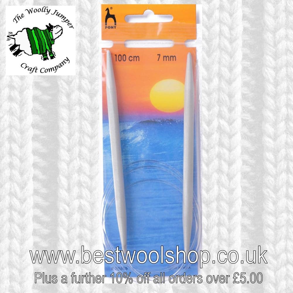 7mm x 100cm PONY CIRCULAR KNITTING NEEDLES