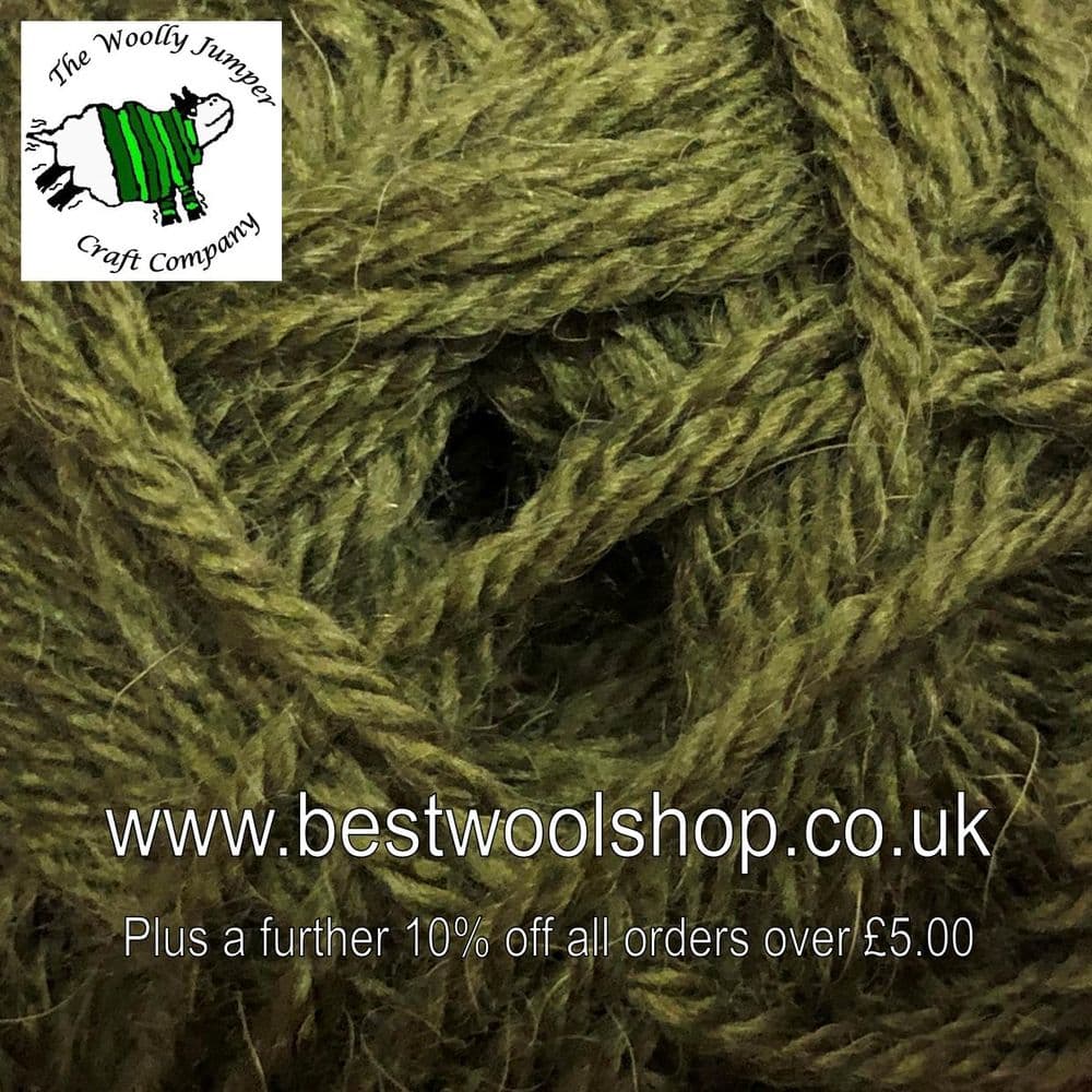 AL09 ARMY GREEN - JAMES C BRETT AZTEC ARAN WITH ALPACA KNITTING YARN 100G