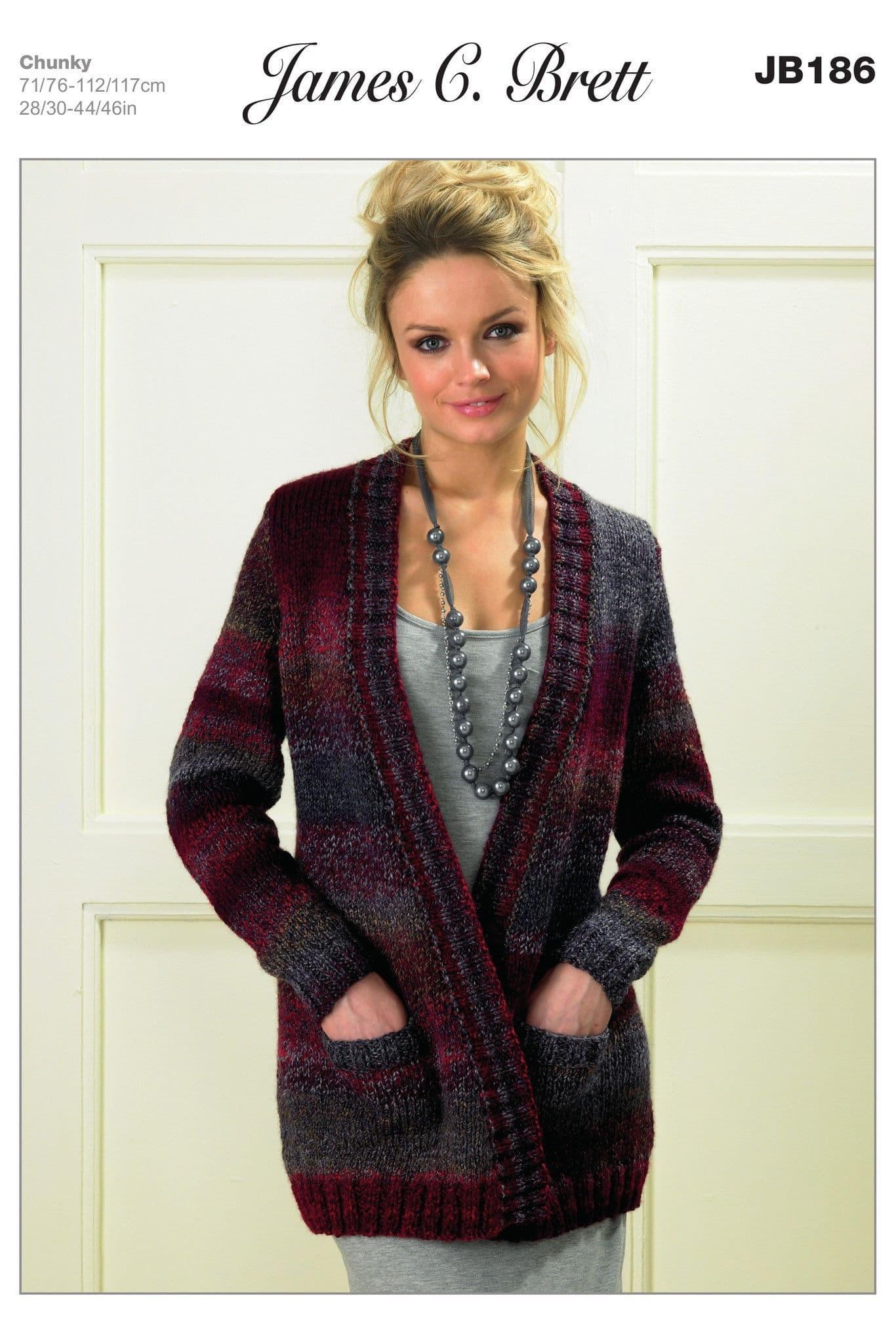 JB186 JAMES C BRETT MARBLE CHUNKY KNITTING PATTERN 28"- 46"