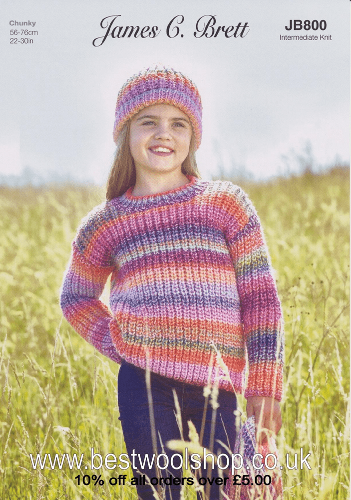 JB800 JAMES C BRETT MARBLE CHUNKY SWEATER HAT SCARF KNITTING PATTERN 22 ...