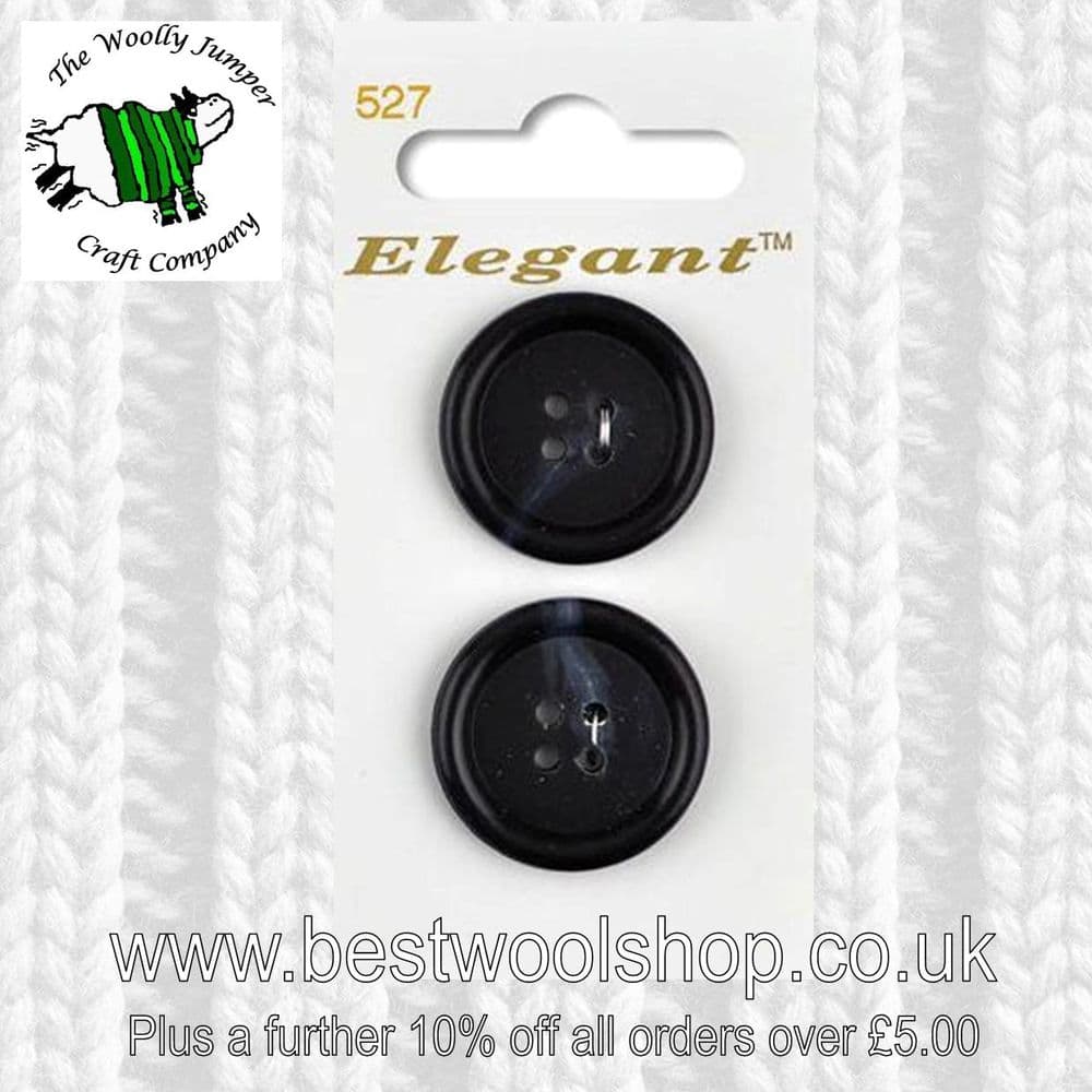 SIRDAR ELEGANT CARDED BUTTONS - DESIGN 527 - 25MM NAVY BLUE ...